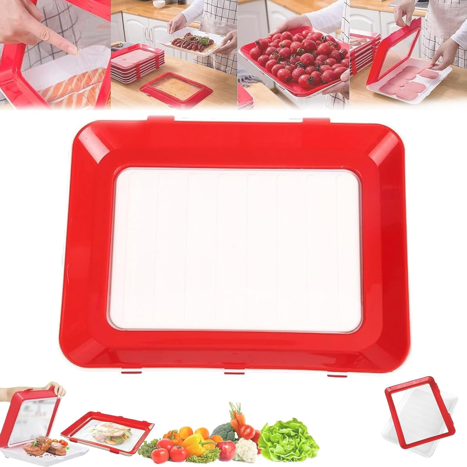 Allowancek Reusable Food Preserving Tray, Allowancek Food Container ...