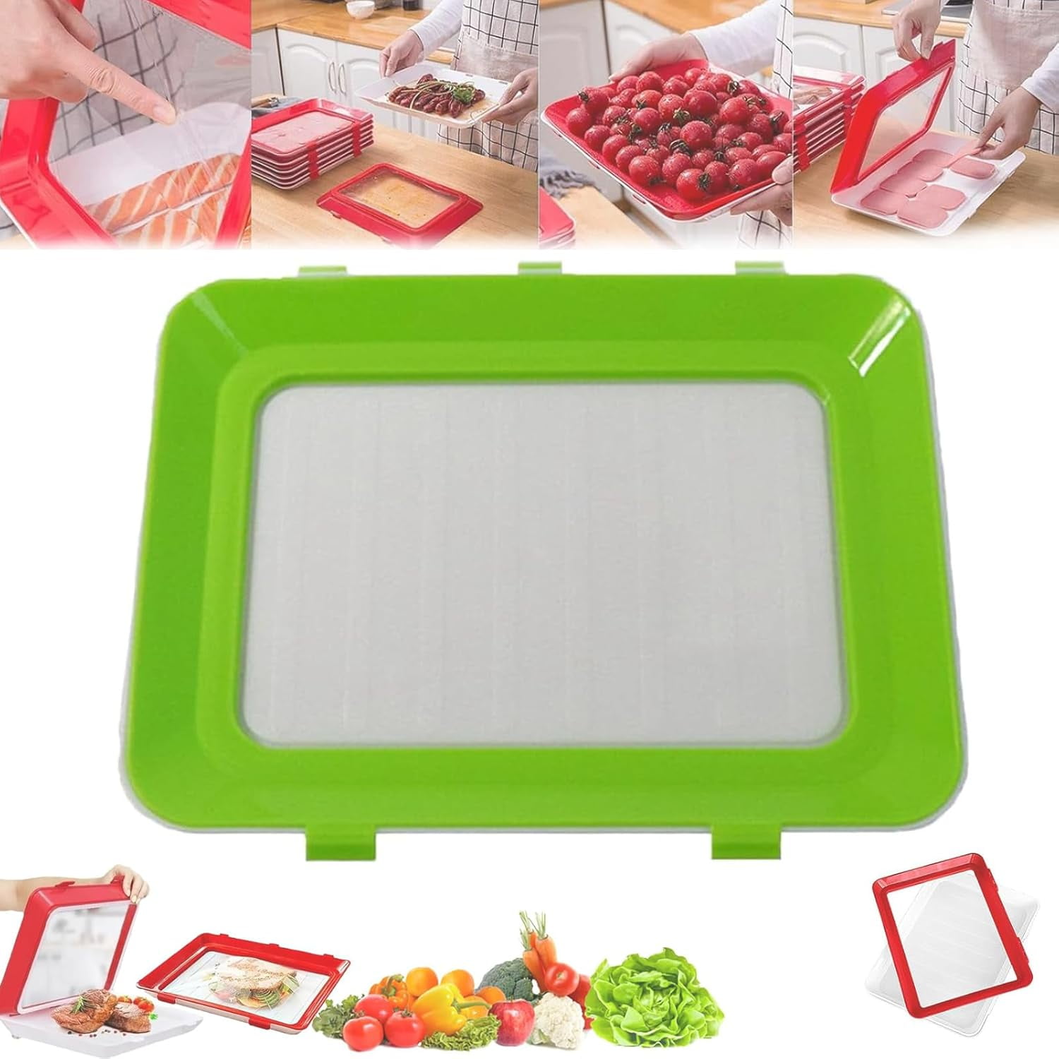 Allowancek Reusable Food Preserving Tray, Allowancek Food Container ...