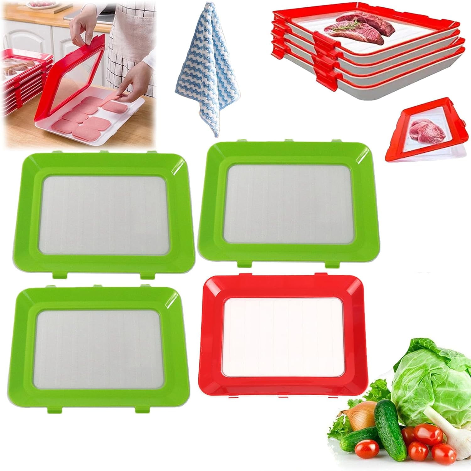 Allowancek - Reusable Food Preserving Tray, Food Preservation Tray ...