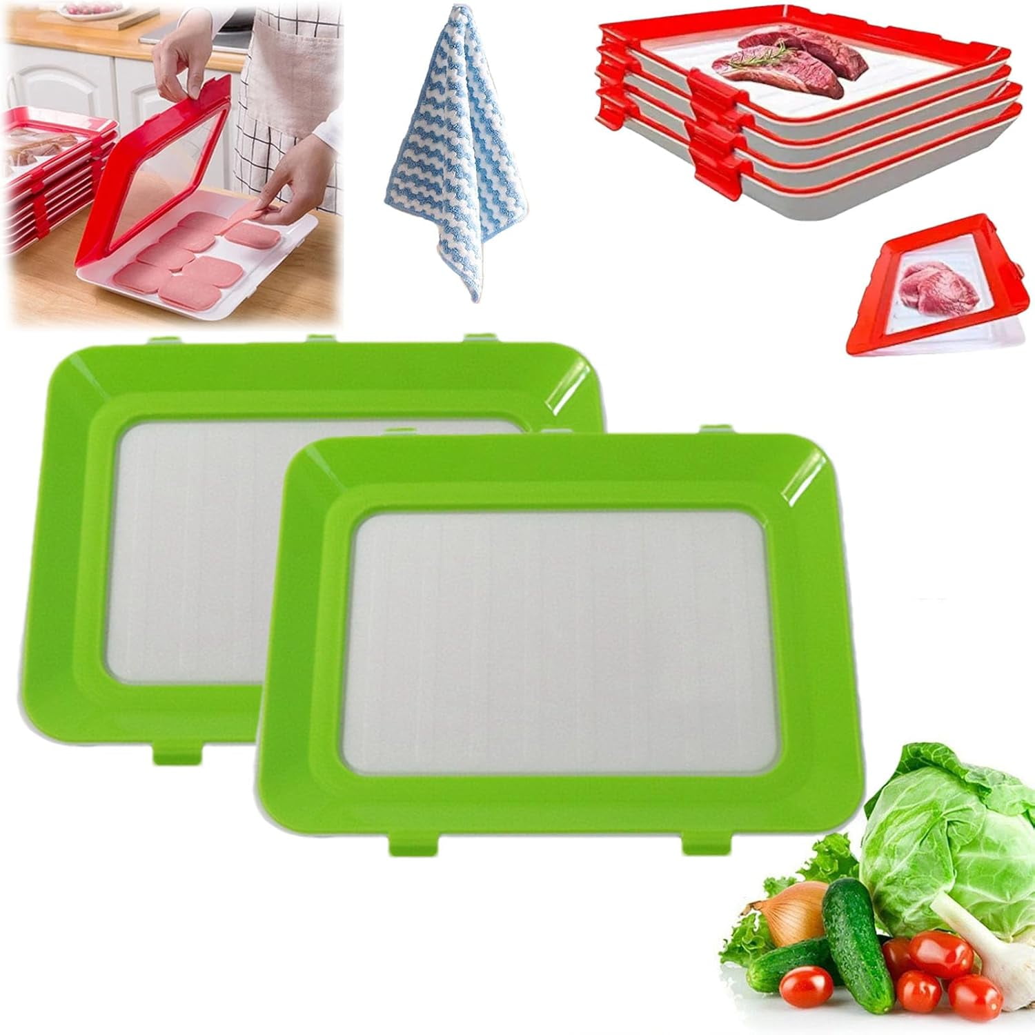 Allowancek - Reusable Food Preserving Tray, Food Preservation Tray ...