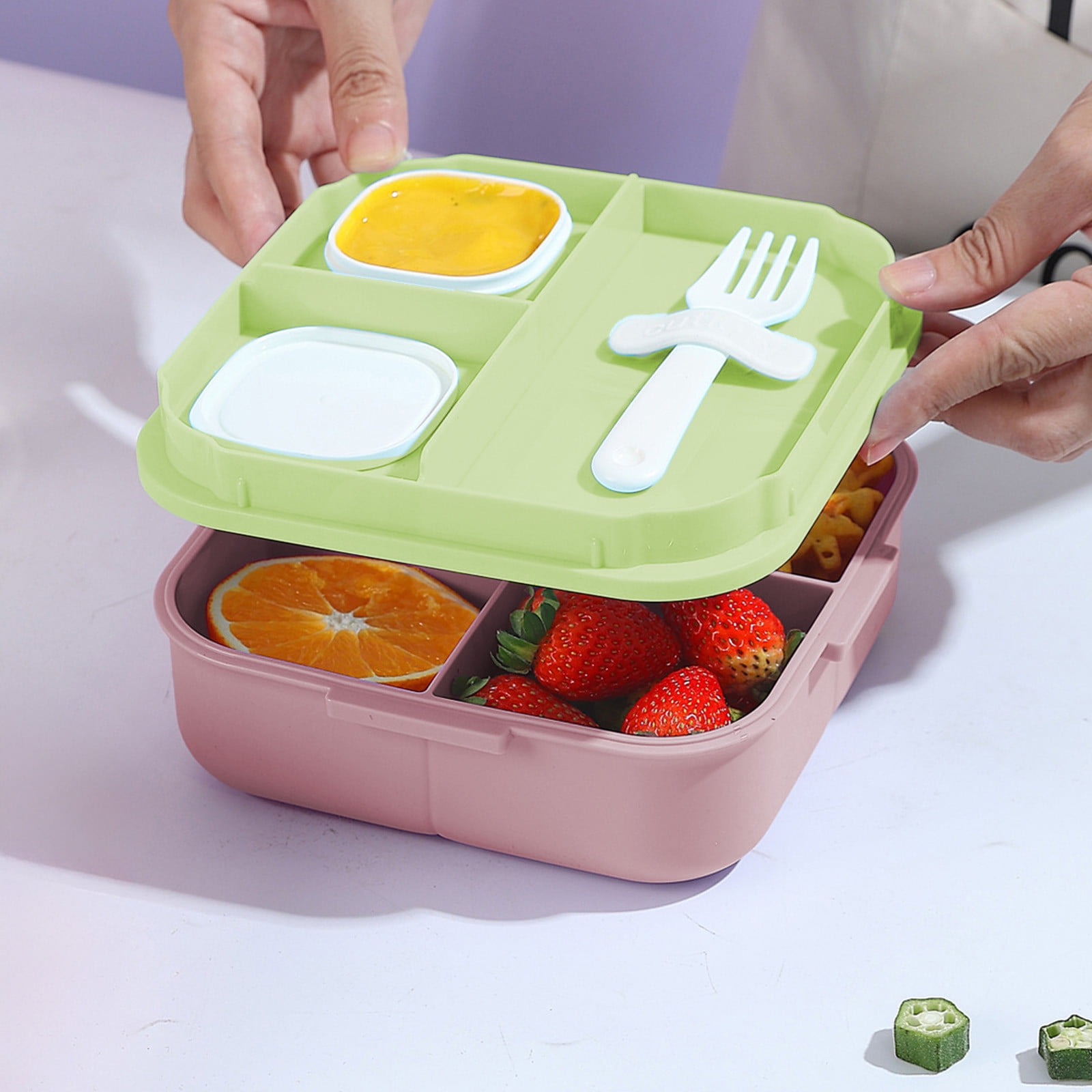 Allowith Bento Lunch Box,2 Layers Stackable Bento Lunch Box for Adults ...