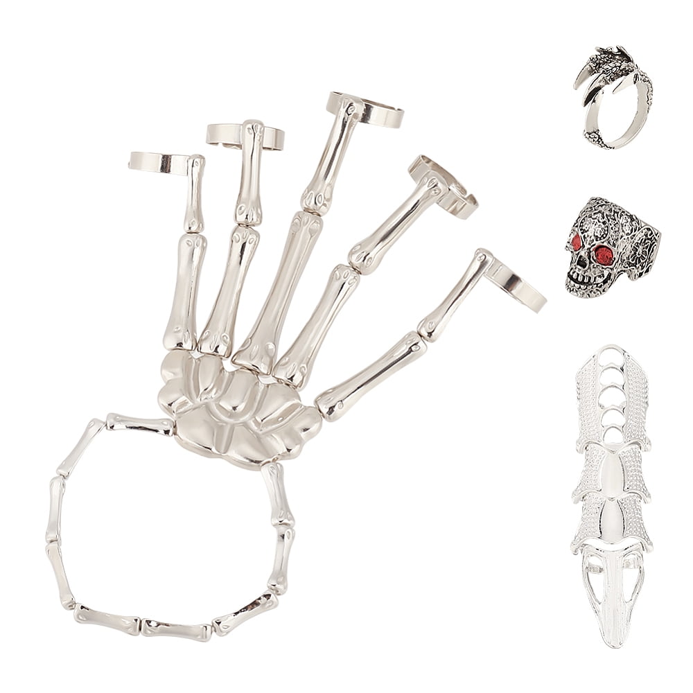 Alloy 1 box Siam Rhinestone Skull Wide Dome & Eagle Claw & Finger Nail ...