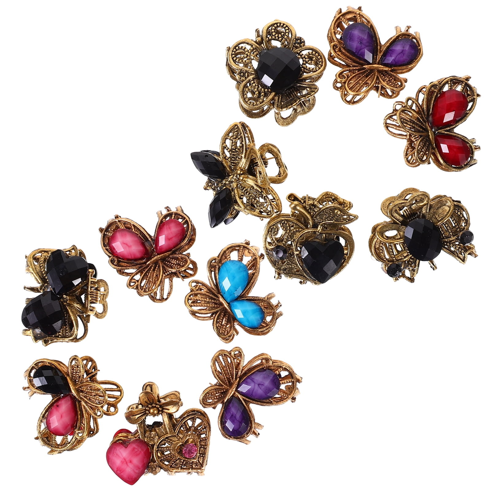 Zonh 12 Pcs Alloy Hair Clip Clamp Claw Mini Clips Small Jaw Bride ...