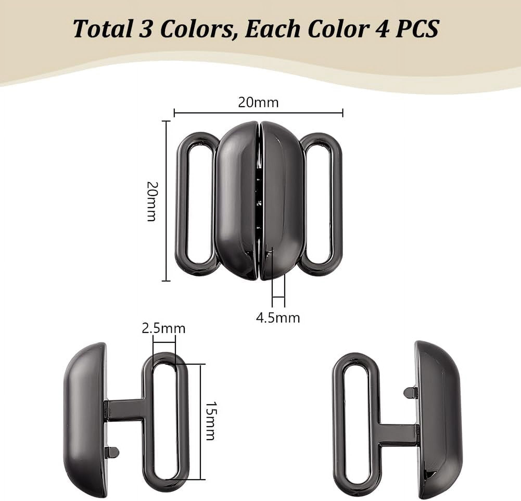 Alloy 12 Sets 3 Colors Bra Closure Clasps 0.7 Inch Front Closing Bikini ...