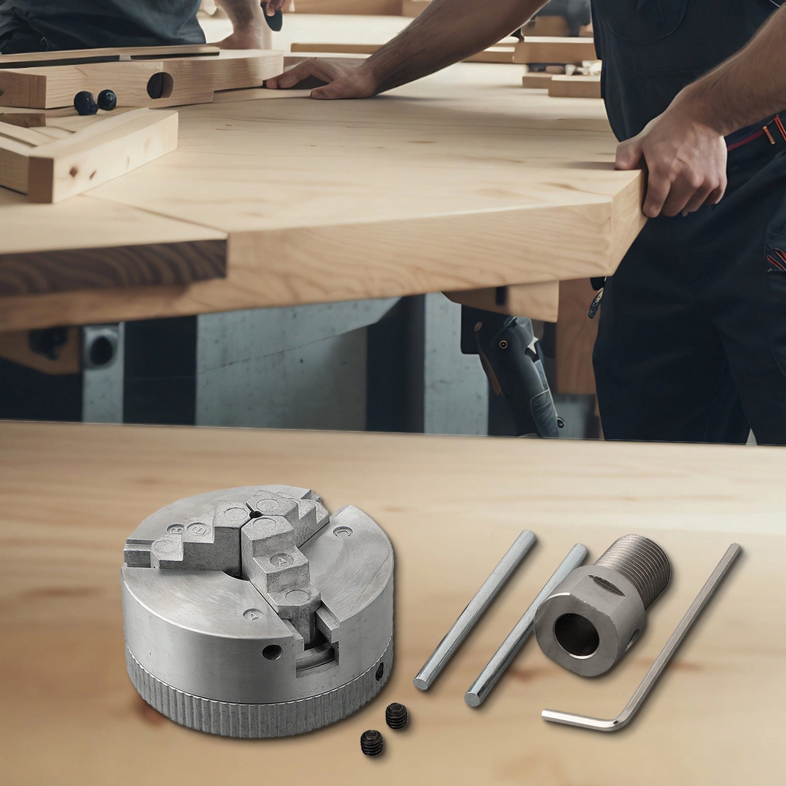 Alloy 3 Jaw Manual Lathe Chuck Self-Centering W/ Mounting Bolts ...