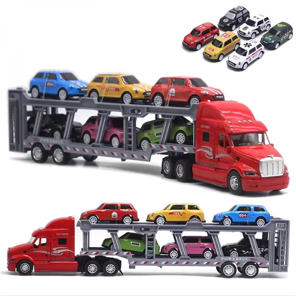 Alloy American Big Truck With 6PCS Mini Metal Alloy Diecast Car Model ...