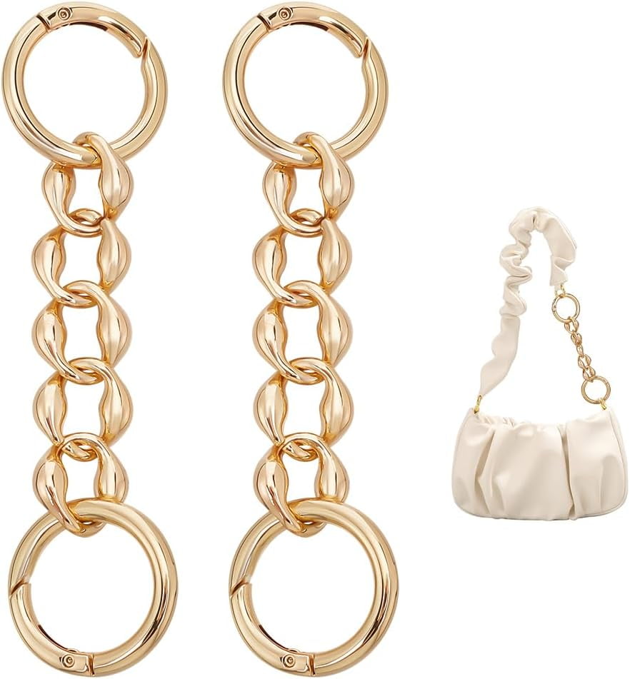 Alloy Bag Curb Chains Bag Strap Extender with Spring Gate Ring Golden ...