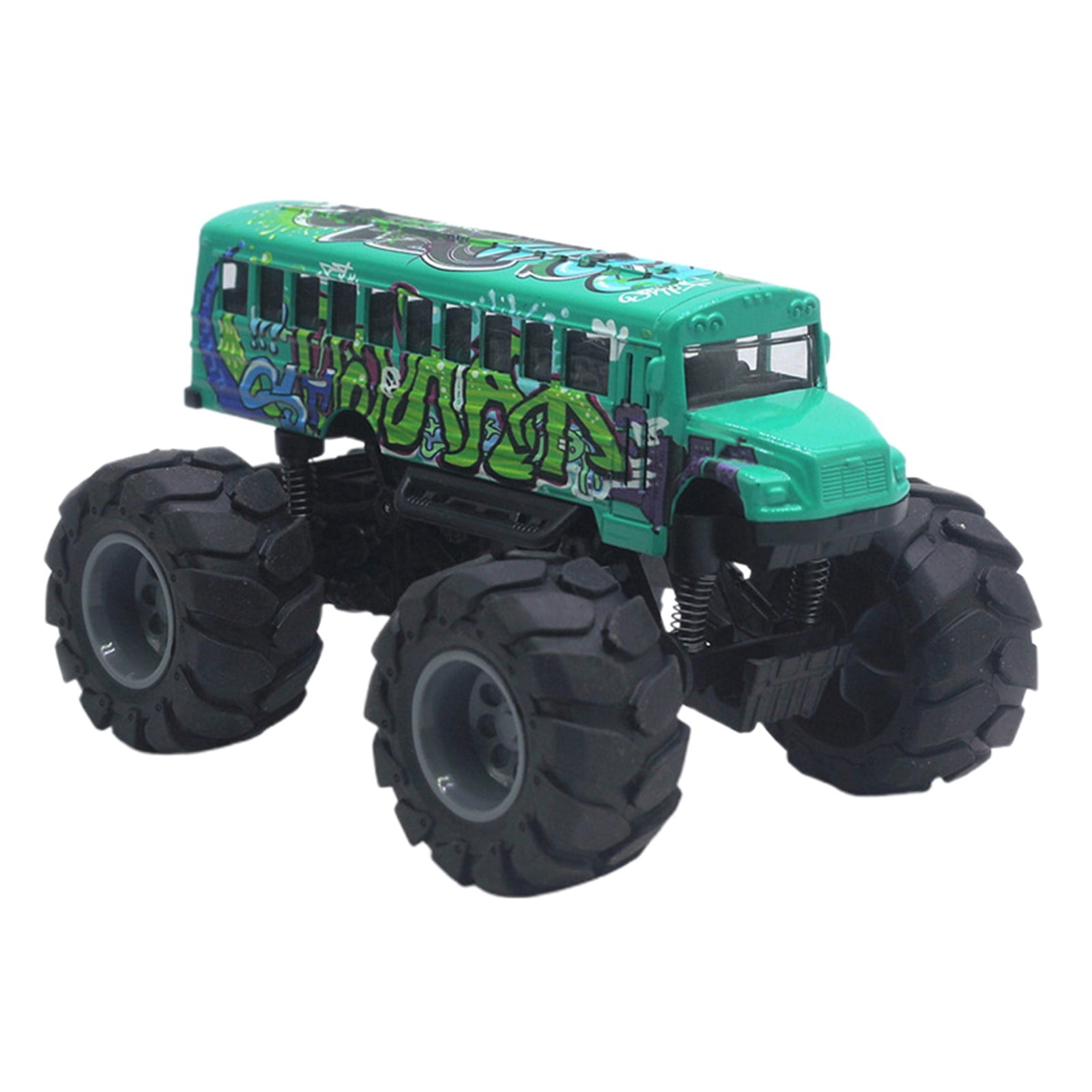 Alloy Big Wheel School Bus Toy Pull Back & Go Friction Powered Model ...