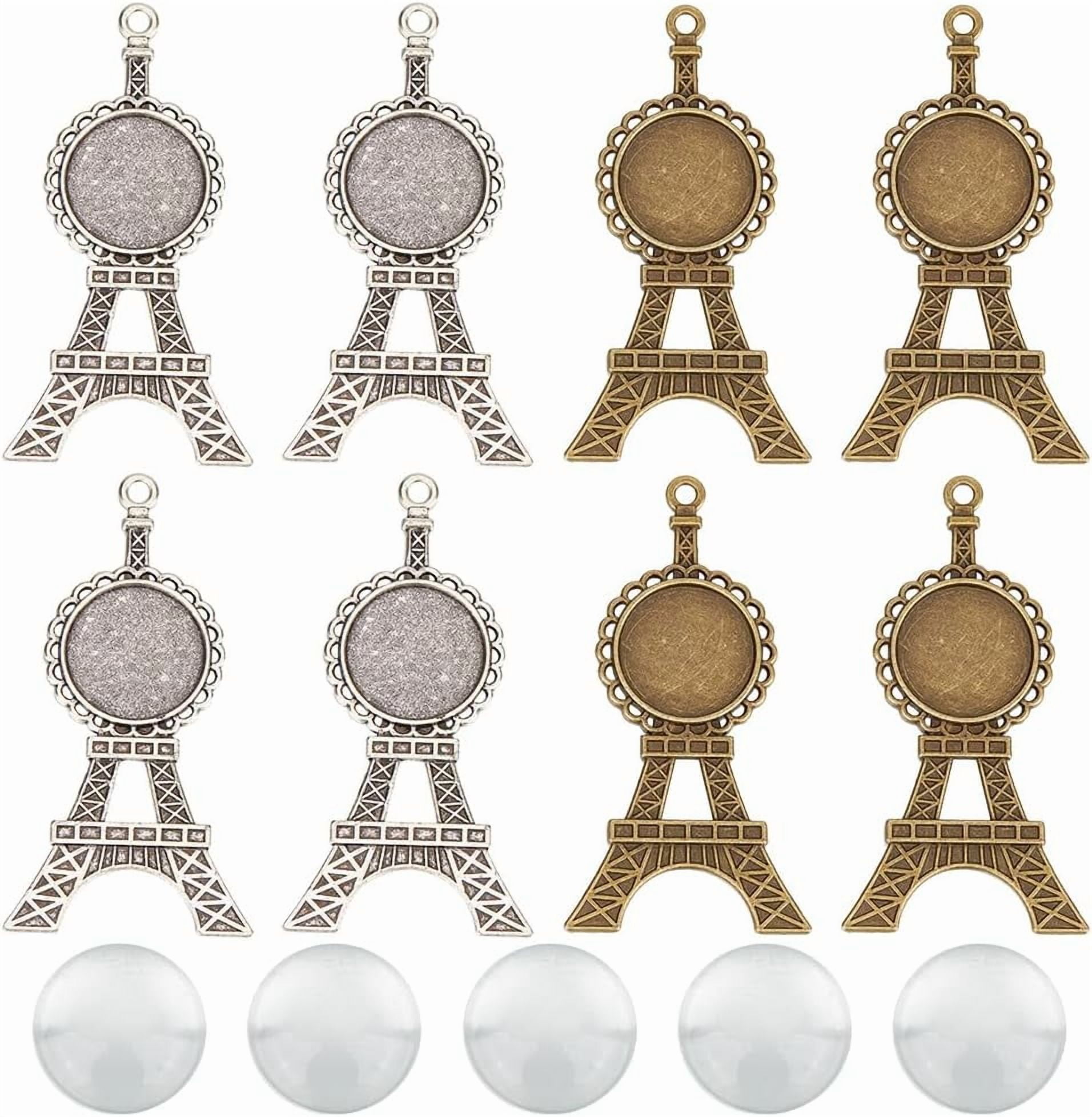 Alloy Blank Tower Pendant Making Kit 20 Pcs 2 Colors Tower Pendant ...
