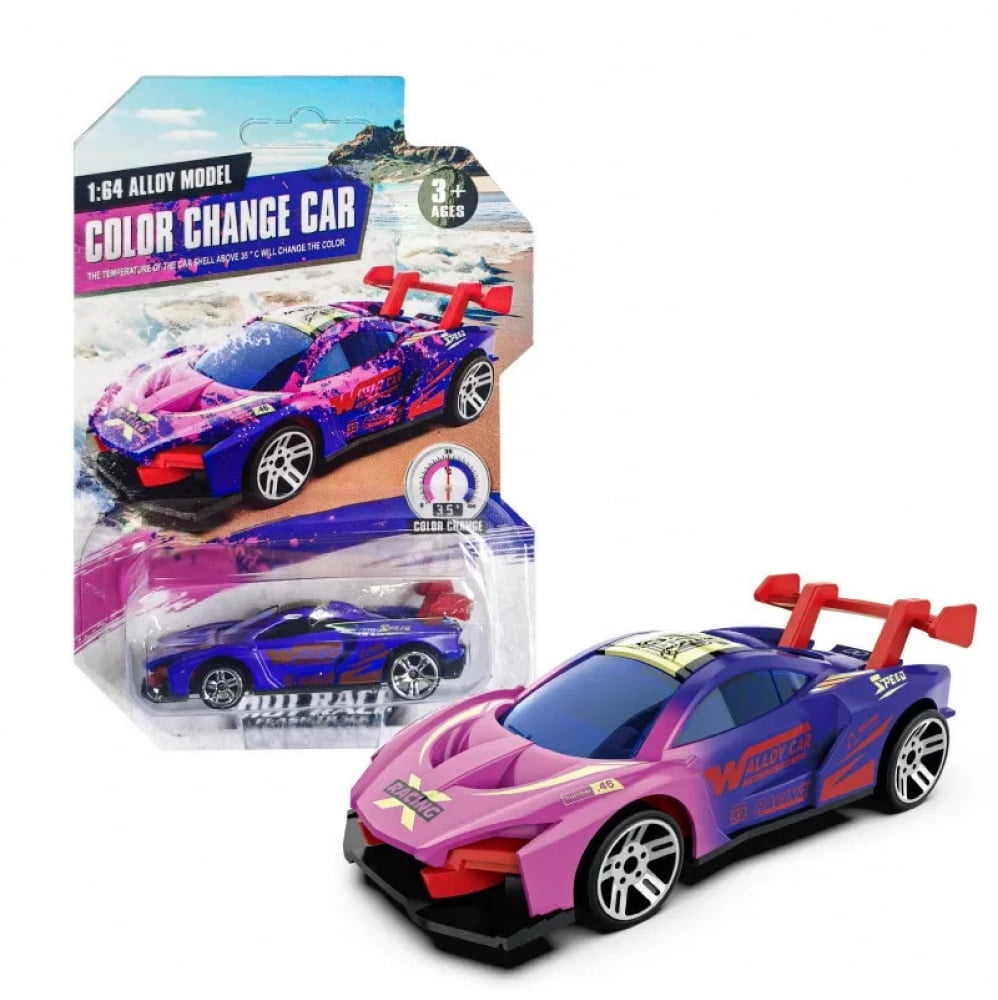 Alloy Car Model Toys for Kids 1:64 Temperature Sensitive Color Changing Mini Racing Car Inertia ...