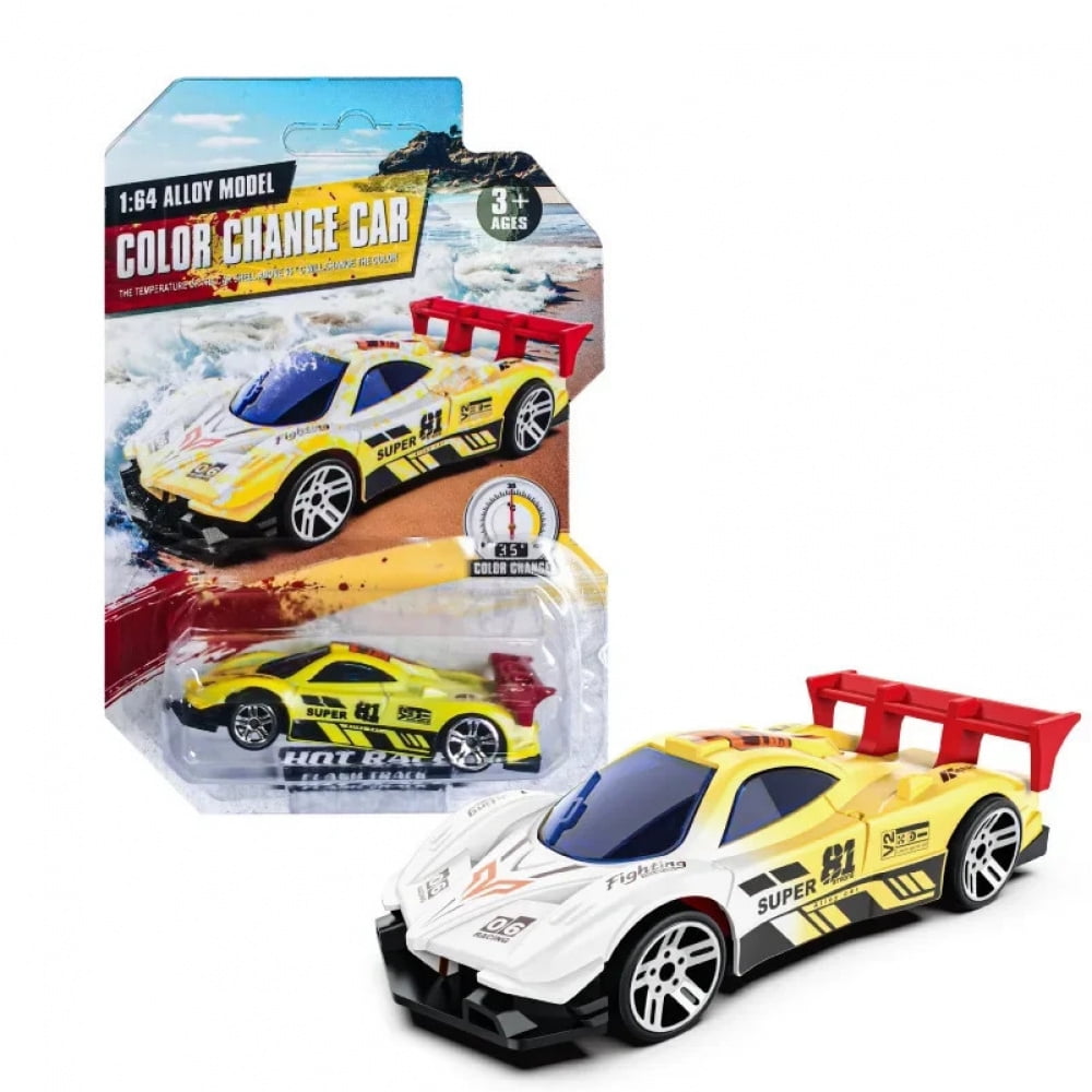 Alloy Car Model Toys for Kids 1:64 Temperature Sensitive Color Changing Mini Racing Car Inertia ...