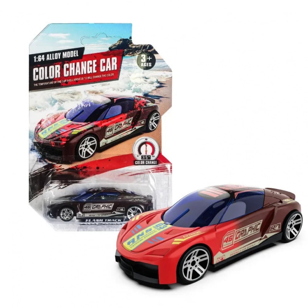 Alloy Car Model Toys for Kids 1:64 Temperature Sensitive Color Changing Mini Racing Car Inertia ...