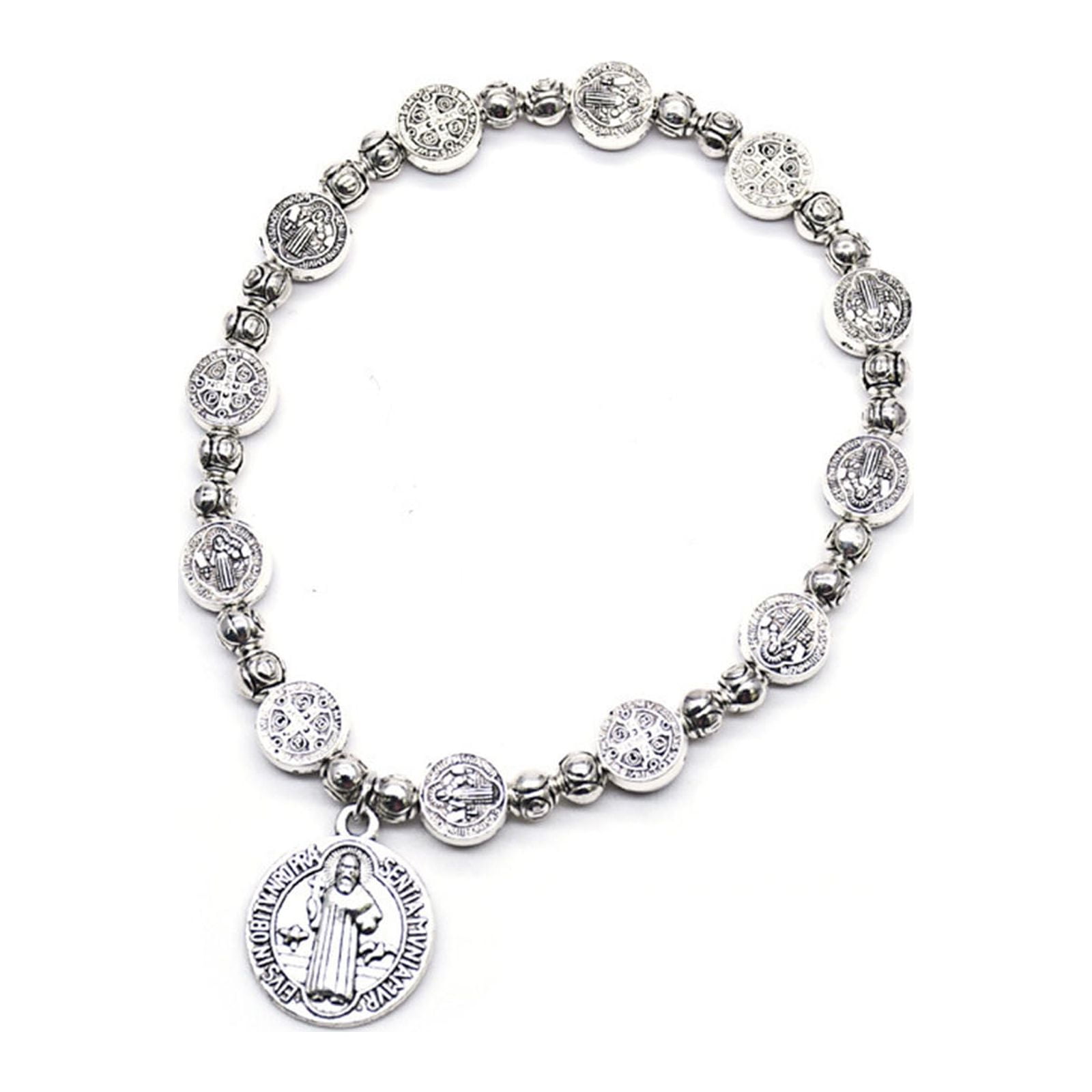 Alloy Catholic Saint Benedict Coin Charm Catholic Exorcism for Beaded ...