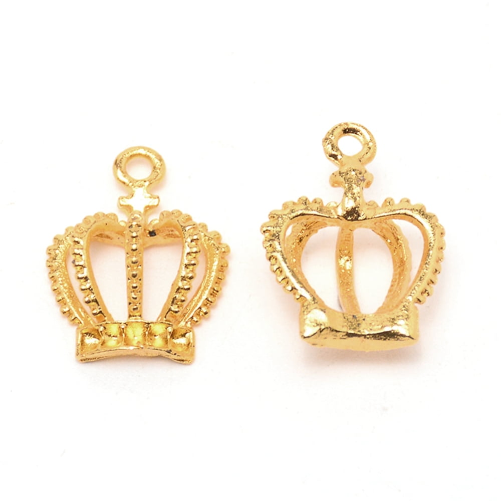 Alloy Charms Crown for DIY Jewelry Accessories Golden 19.5x15x7mm Hole ...