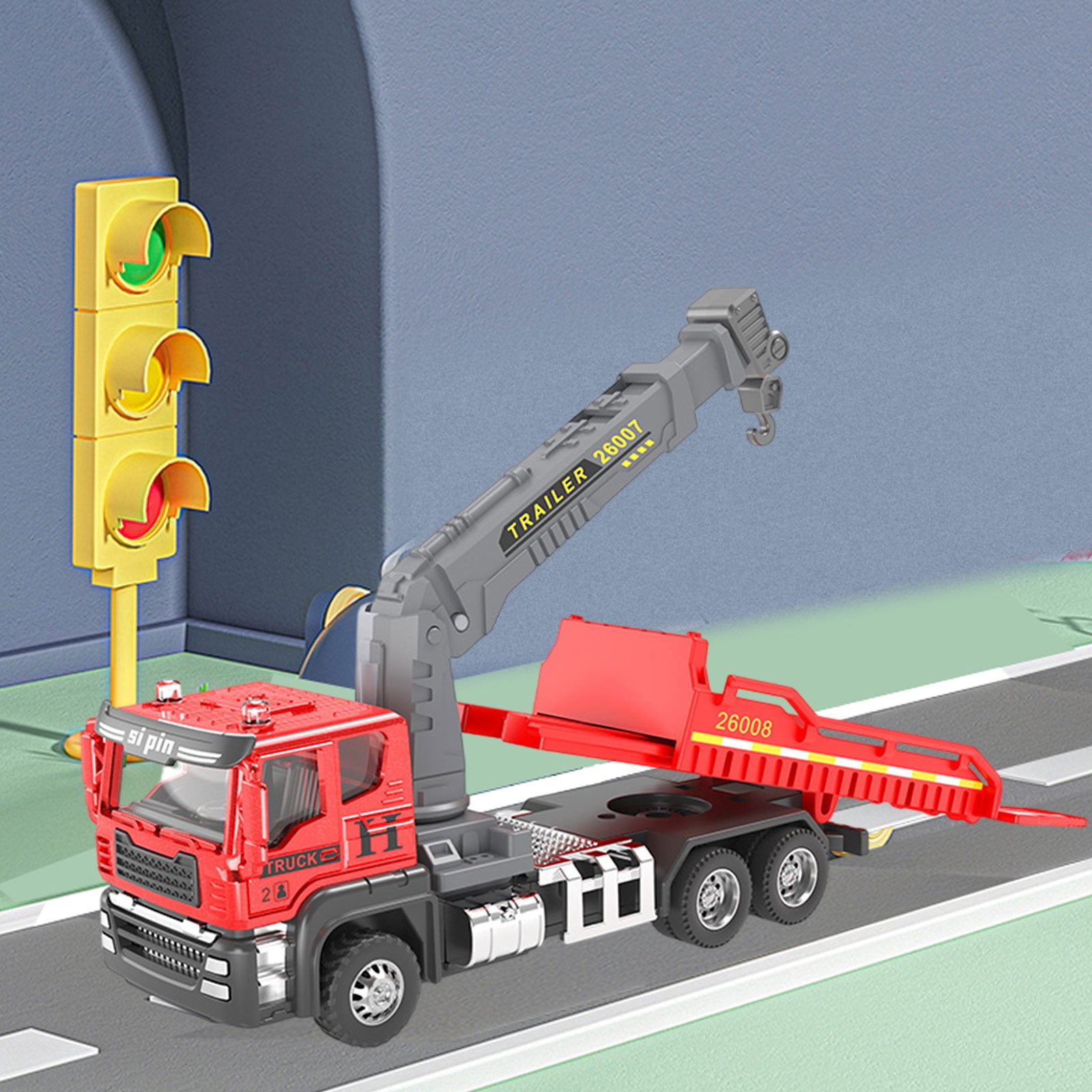 Alloy Construction Vehicle Toy - Inertial Friction Powered Excavator ...