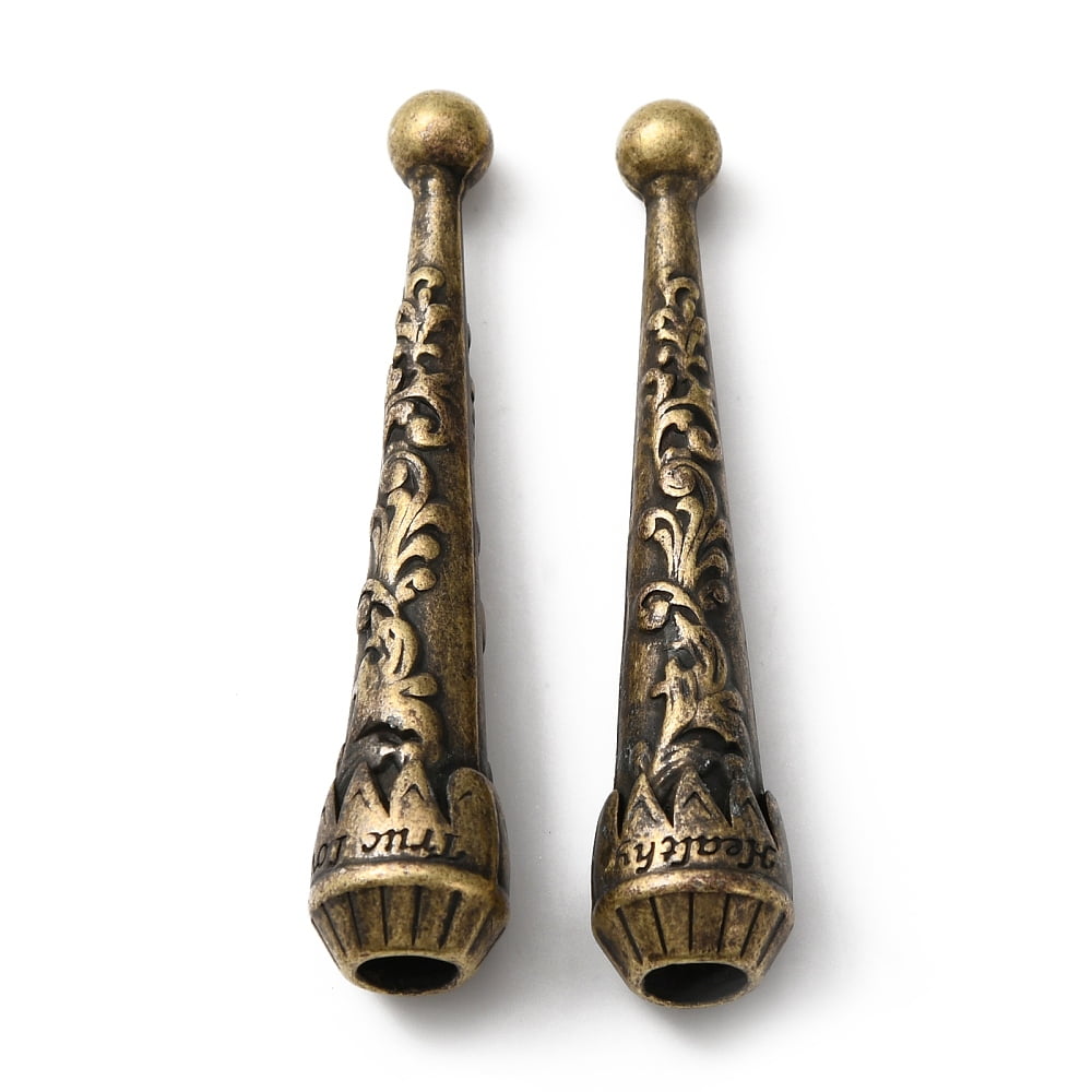 Alloy Cord Ends Bolo Tie End Caps Cone Antique Bronze 52.5x10.5mm Hole ...