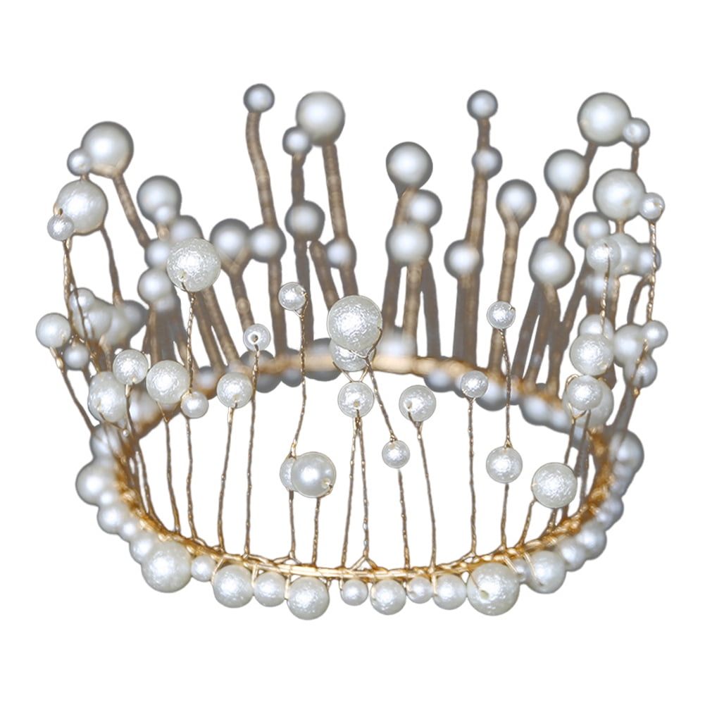 Alloy Crown Cake Topper Mini Crowns for Cake Flower Bouquets Pearl ...
