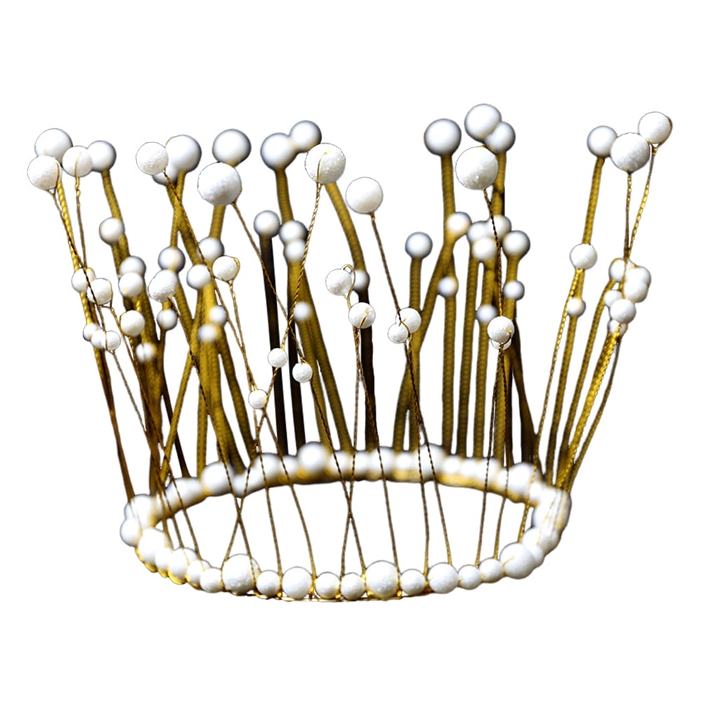 Alloy Crown Cake Topper Mini Crowns for Cake Flower Bouquets Pearl ...