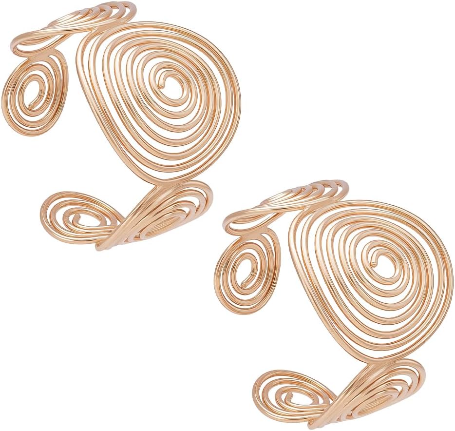 Alloy Cuff Bangles for Women Spiral Golden Inner Diameter: 2-1/4 inch(5 ...