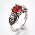 Alloy Cuff Finger Rings with Glass Wide Band Rings Silver Size 8 1/2(18 ...