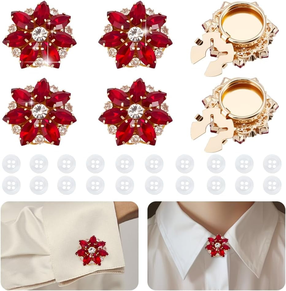 Alloy Cufflinks & 4-Hole Plastic Buttons with Alloy Rhinestone Golden ...