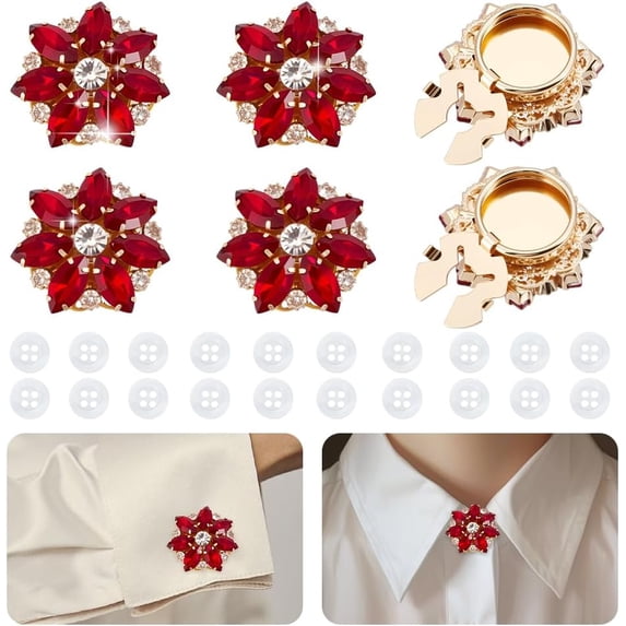 Alloy Cufflinks & 4-Hole Plastic Buttons with Alloy Rhinestone Golden ...