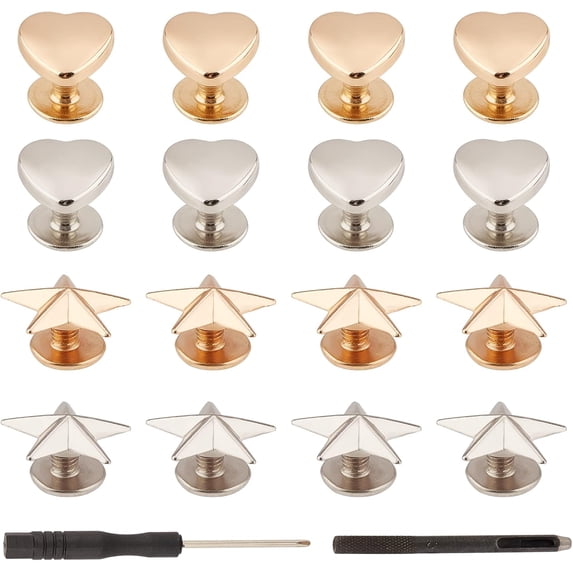 Alloy Decoration Screwback Stud Rivets and Tool for Belt Clothes Purse ...