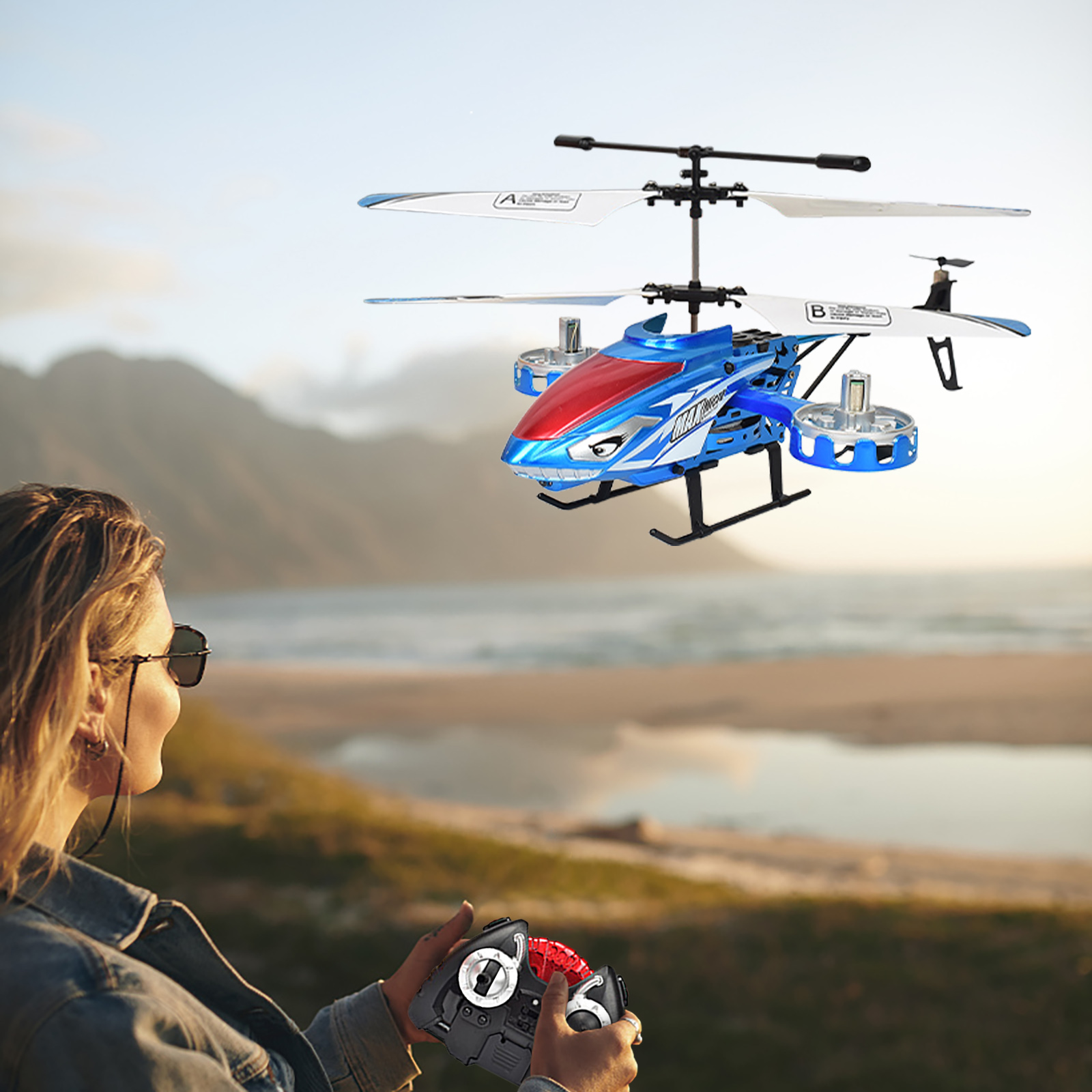 Alloy Electric Light Charging Remote Control Airplane 4.5 Channel Side ...