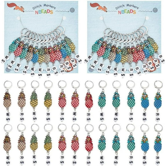 Alloy Enamel & Acrylic Pendant Locking Stitch Markers 304 Stainless ...