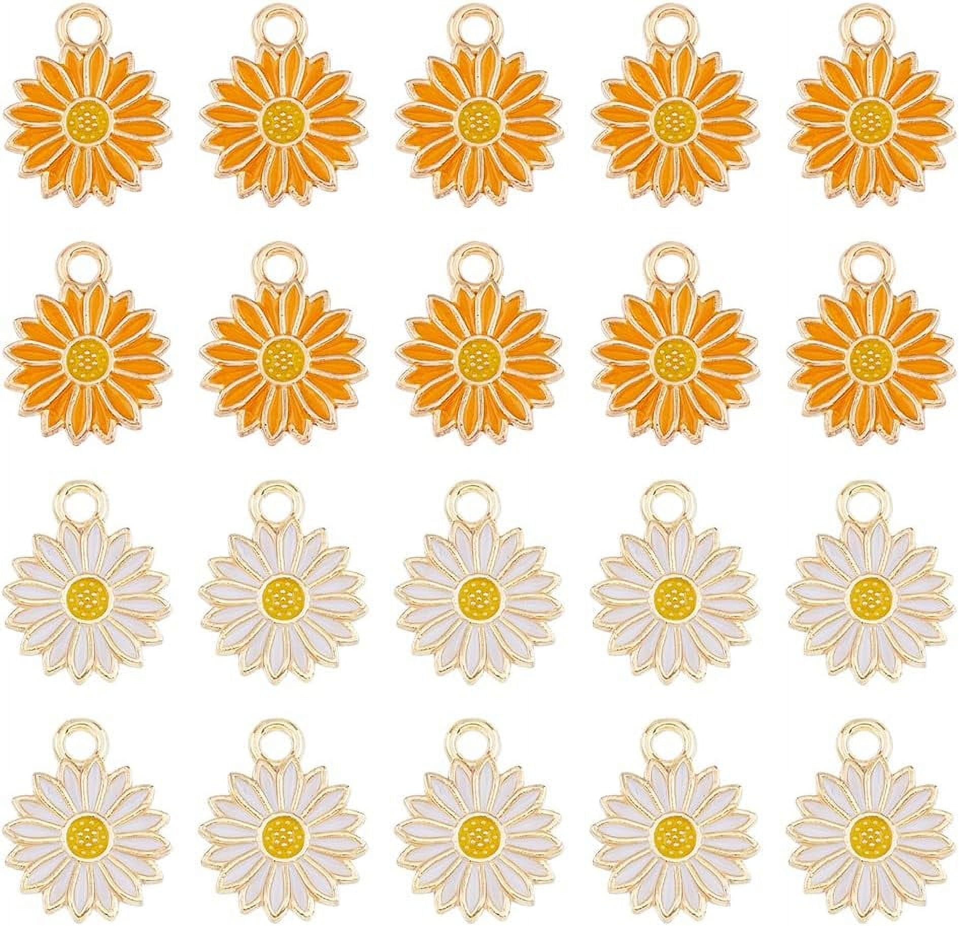 Alloy Enamel Flower Charms Vibrant Enamel Pendants Polished Love Dangle ...