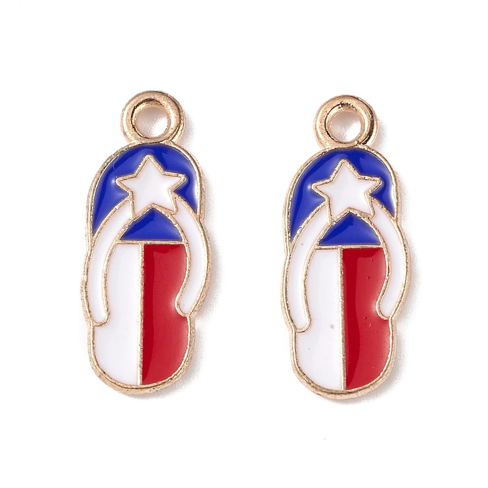 Alloy Enamel Pendants Beach Shoe with Star Charms Light Gold Colorful ...