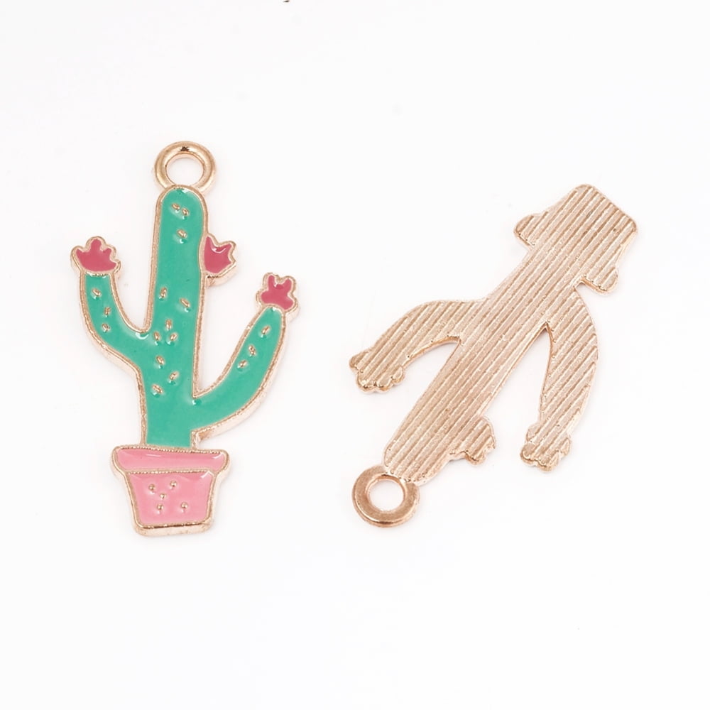 Alloy Enamel Pendants Cactus for DIY Craft Jewelry Making Accessory ...