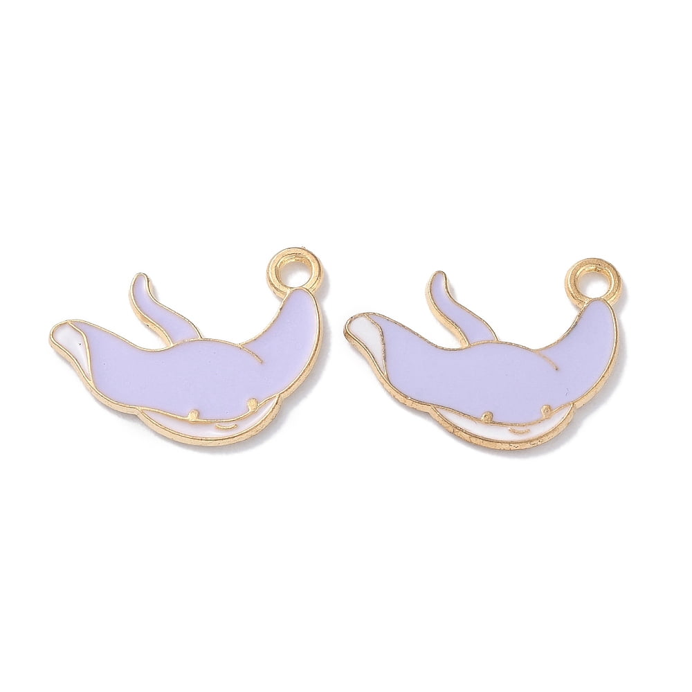 Alloy Enamel Pendants Golden Animals Theme Charm Fish 15.5x20x1mm Hole ...