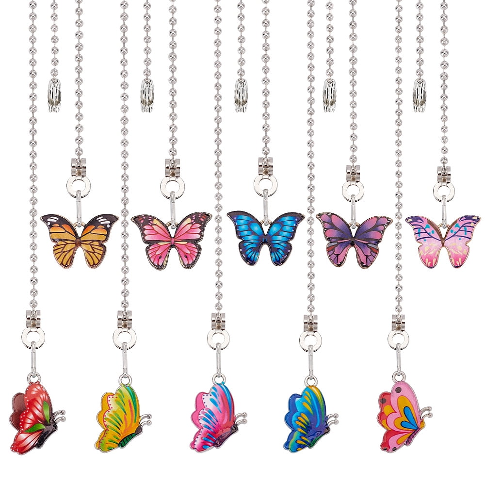 Alloy Enamel Printed Ceiling Fan Pull Chain Extenders Butterfly Pendant ...
