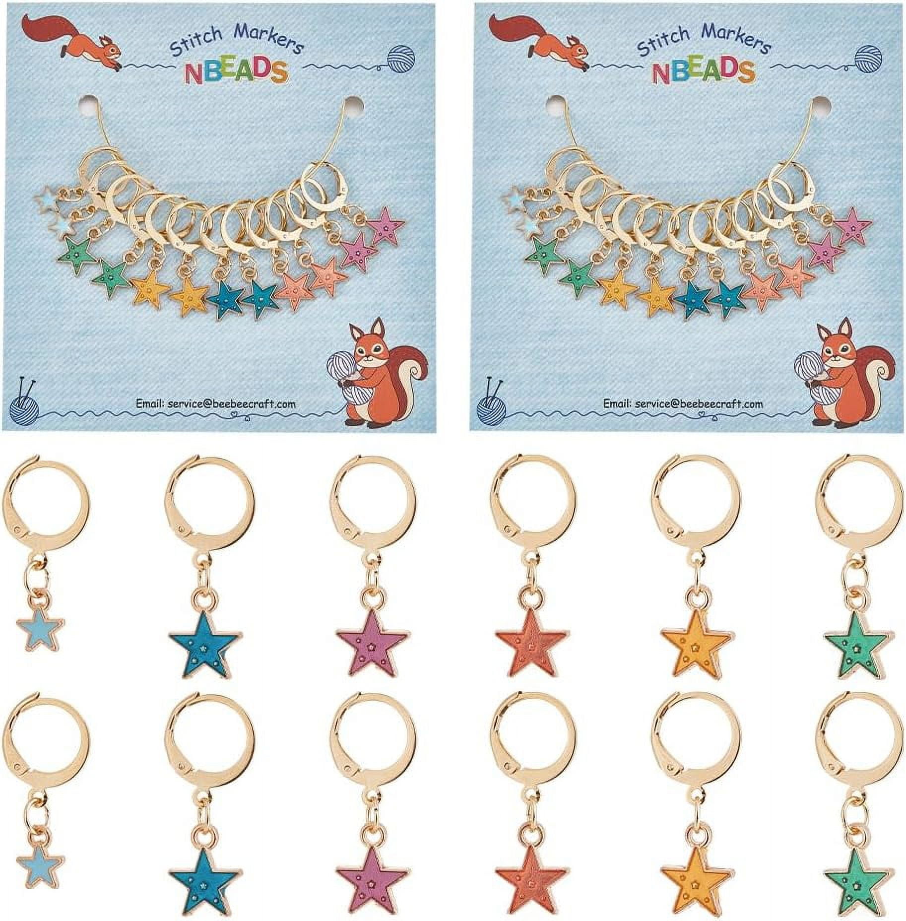 Alloy Enamel Star Pendant Locking Stitch Markers 304 Stainless Steel ...