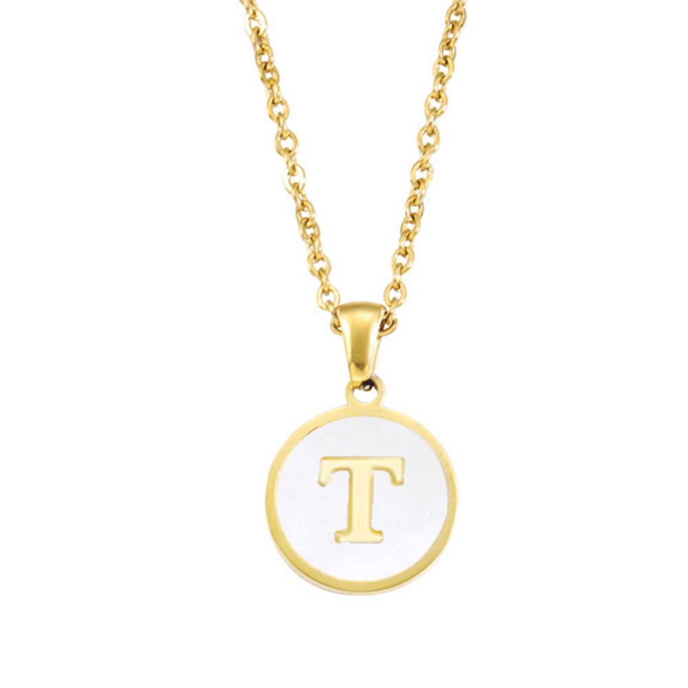 Alloy English Letter Necklace with Circular Pendant for Daily and ...