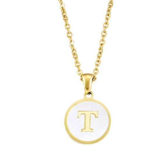 Alloy English Letter Necklace with Circular Pendant for Daily and ...