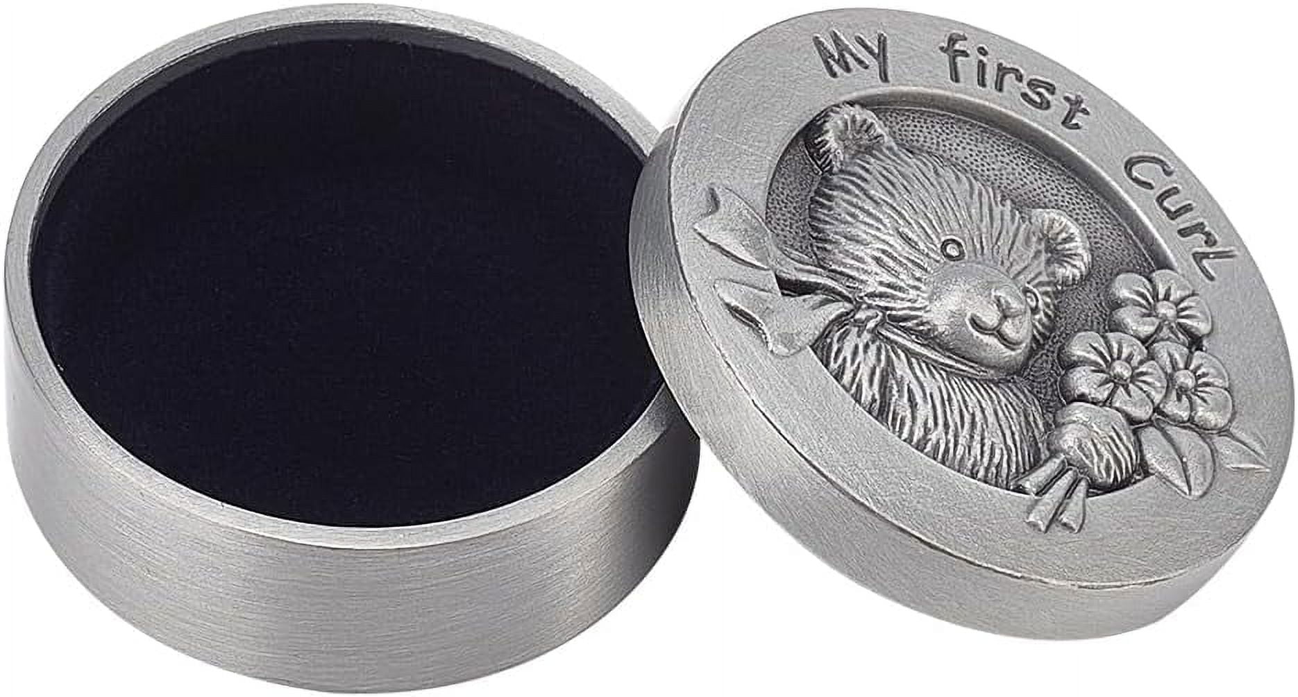 Alloy Engraved My First Curl Box Column Bear Keepsake Gift Box with ...
