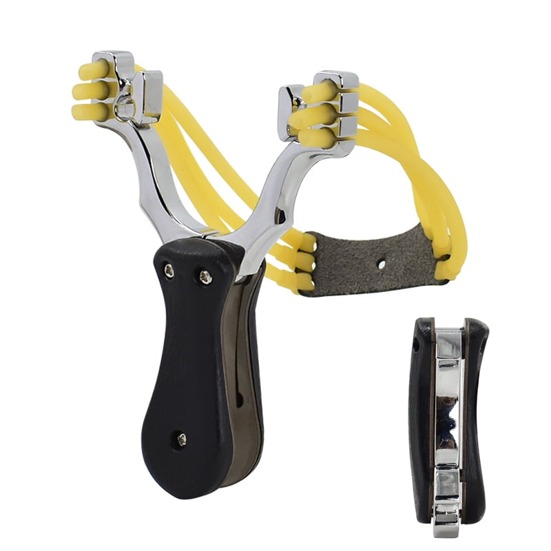 Alloy Folding Portable Hunting Slingshot Outdoor Pocket Shrink Catapult ...