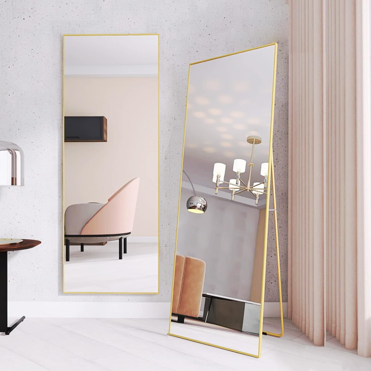 Alloy Frame Full Length Mirror Free Standing Hanging or Leaning Floor ...