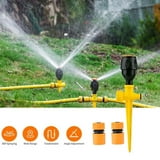 Alloy Garden Sprinkler, 360 Rotating Head, 4-Point Medium Range ...