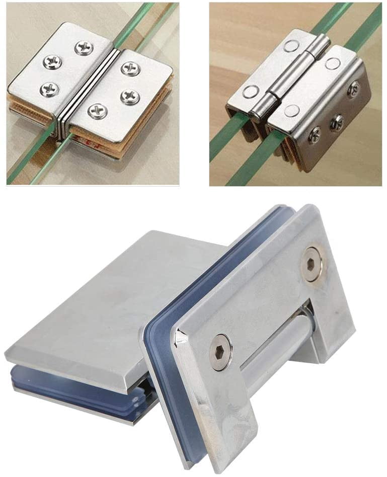 Alloy Glass Hinge, 180 Degree Glass Clamp, Adjustable Shower Glass Door Hinge Bathroom Clamp ...