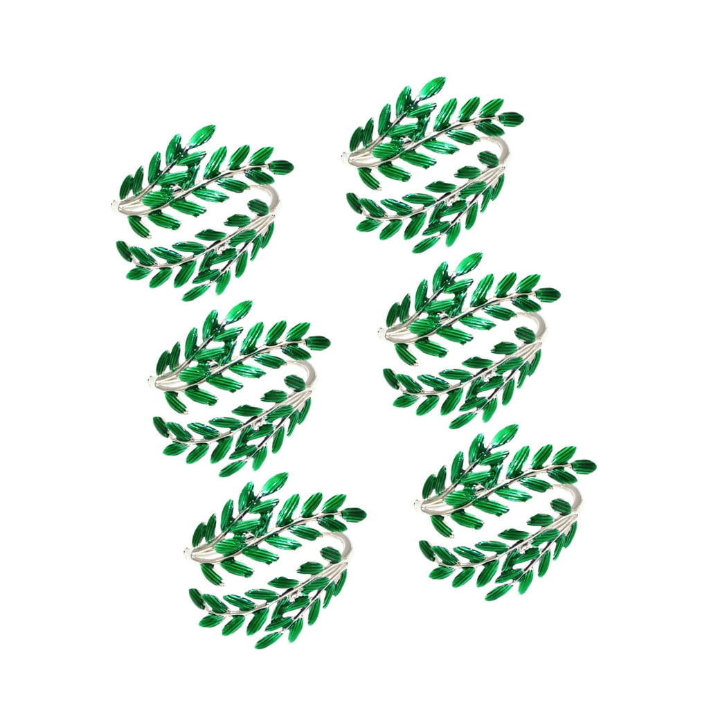 Alloy Green Leaves Shape Napkin Holders Elegant Napkin Rings Perfect ...