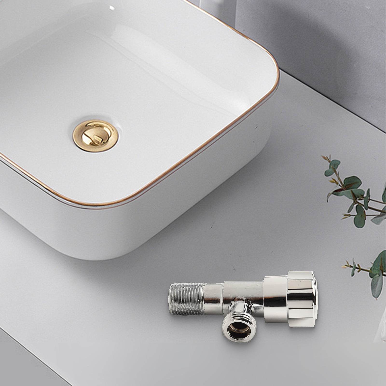 Alloy Hot And Cold Water Inlet Valve Bathroom Water Heater Stop Valve ...