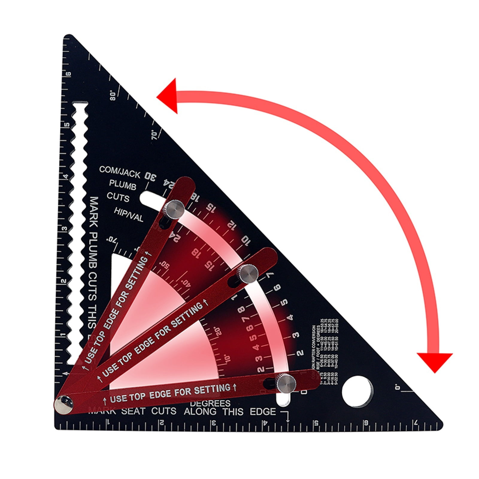 Alloy Inch Angle Protractor Triangle Ruler Multi Angle Positioning Tool ...