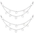 Alloy Iron Double Layer Chains for Jeans Pants Hollow Out Star Charms ...