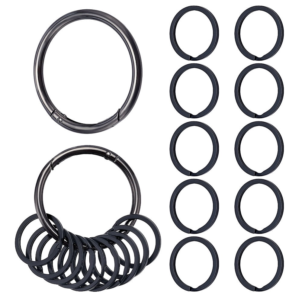 Alloy & Iron Spring Gate Rings Ring with Split Rings Gunmetal 59x5mm ...
