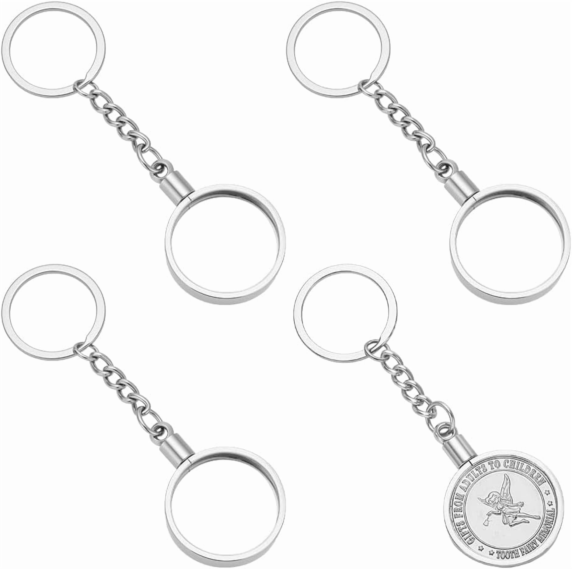 Alloy Keychain Clasps with Key Ring Round Rings Alloy Coin Holder ...