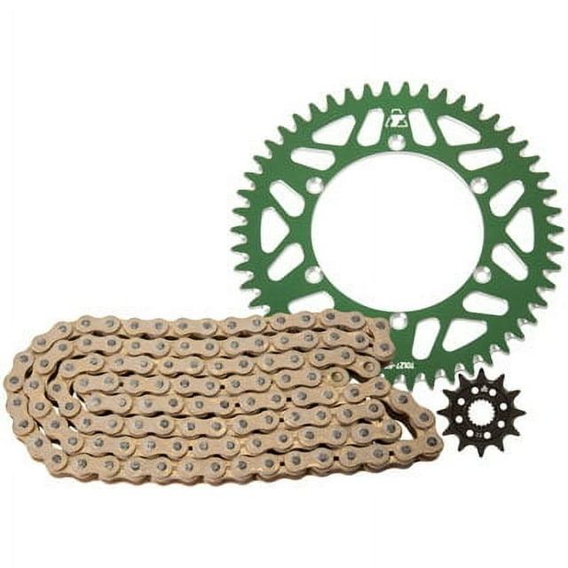 Alloy Kit & Gold Plated Race Chain Green Rear Sprocket For Kawasaki ...
