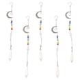 Alloy Moon Pendant Decorations 7 AB Color Plated Glass Beaded Hanging ...